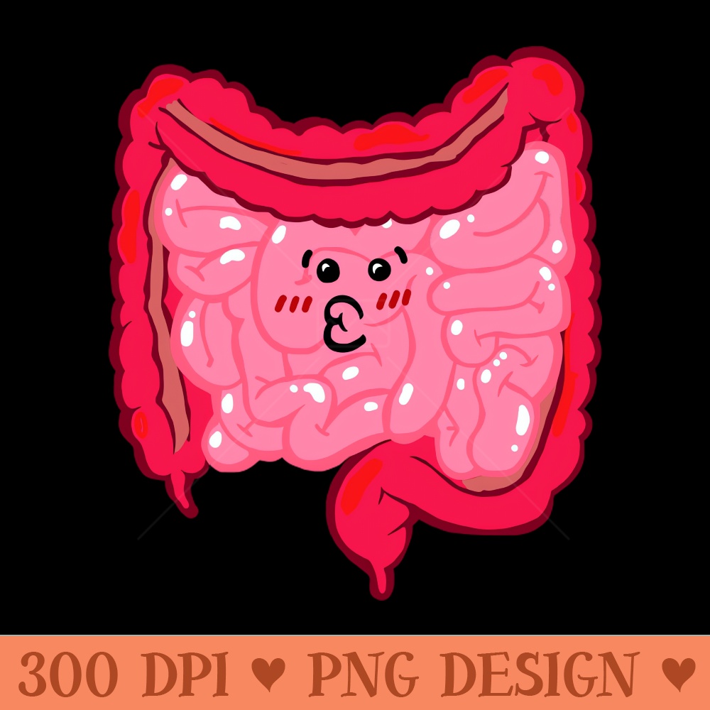 Kissy Faced Cute Intestines - PNG File Download | Inspire Uplift