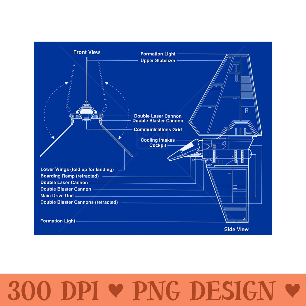 Imperial Shuttle Blueprint - Download PNG Graphics | Inspire Uplift