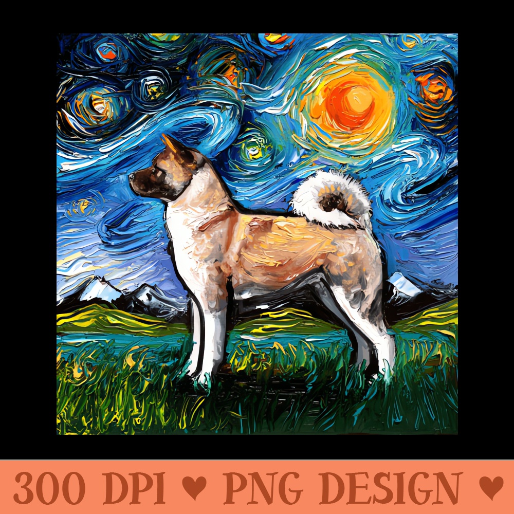 Akita Inu Night - PNG Design Downloads | Inspire Uplift