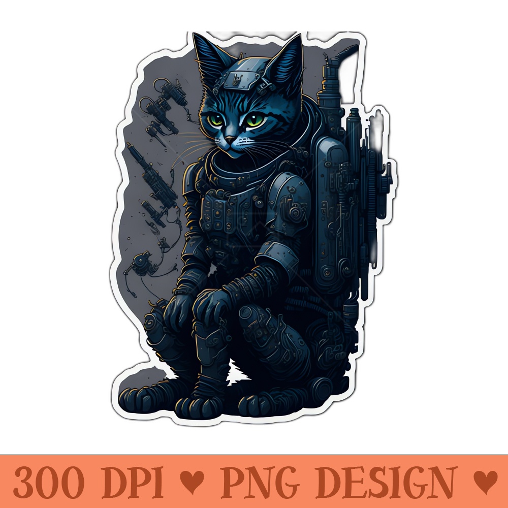 Mecha Cat011 - Sublimation PNG Designs | Inspire Uplift