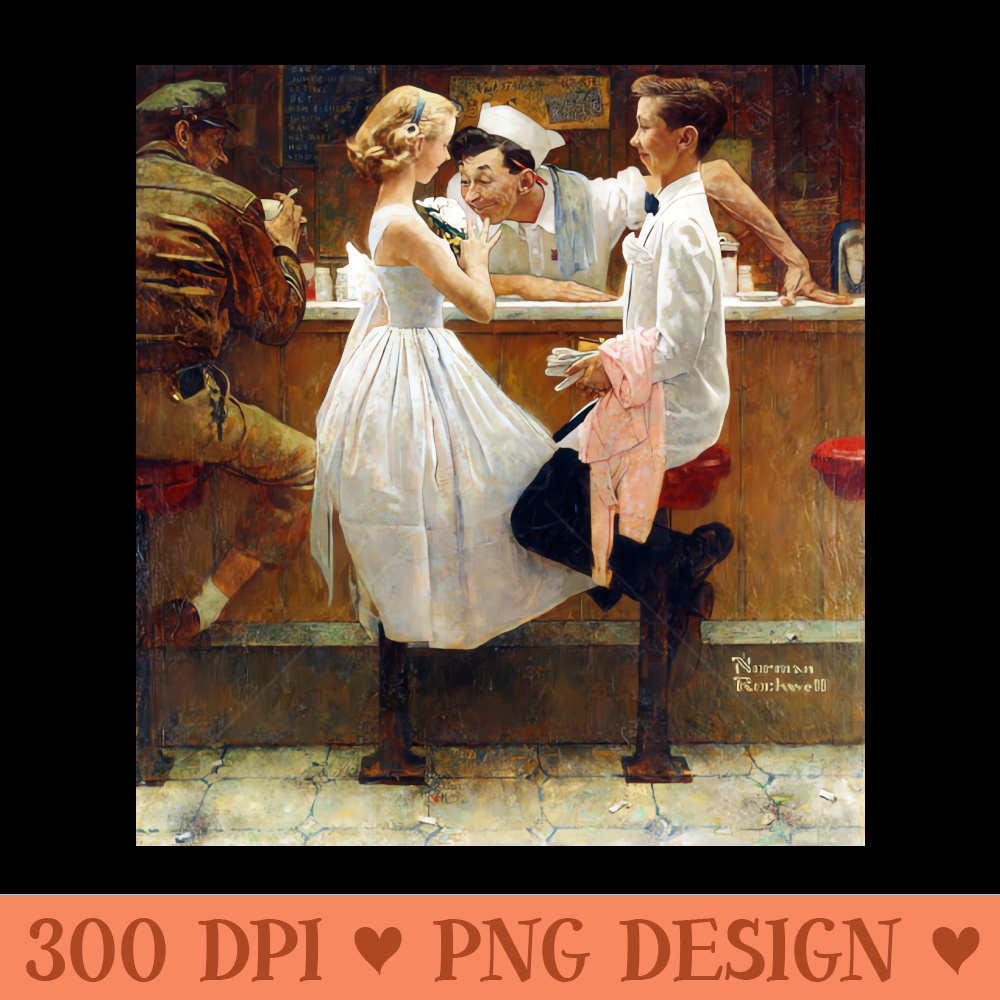 After The Prom 1957 Norman Rockwell - Digital PNG Files | Inspire Uplift