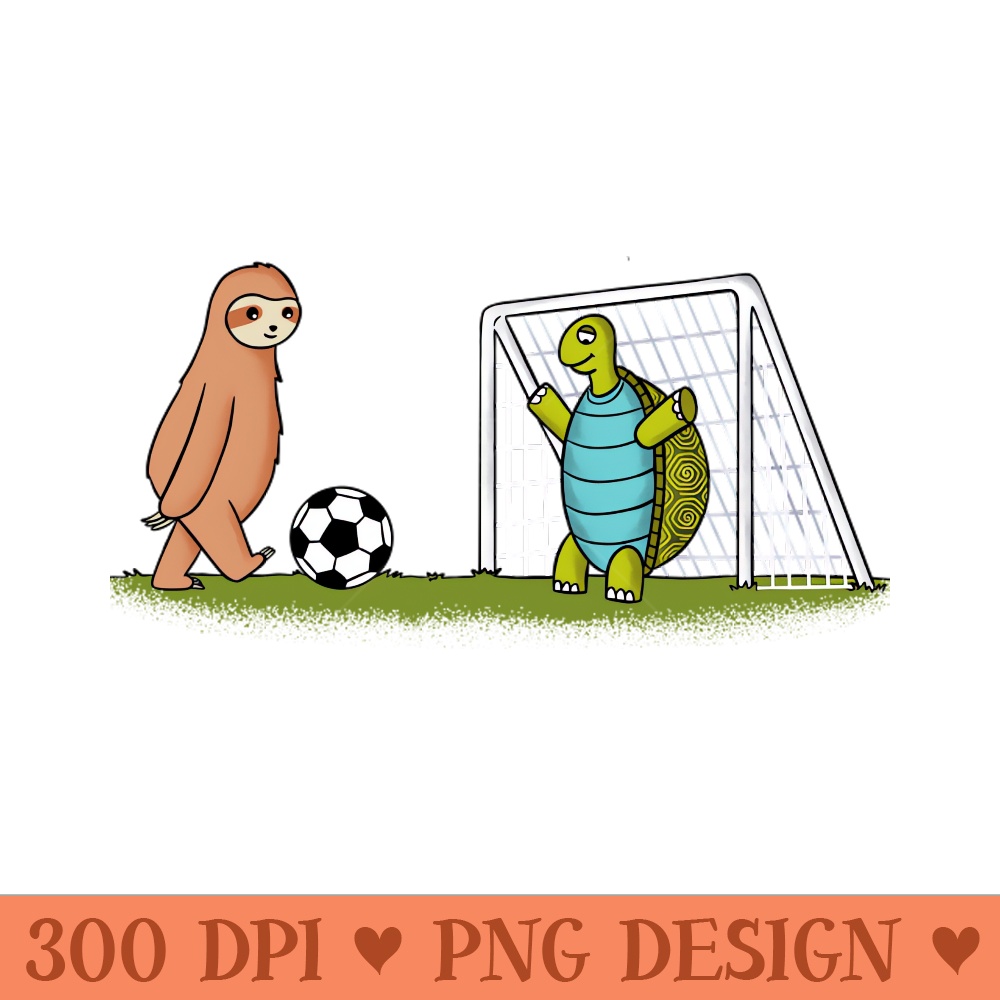 Sloth and turtle football - High Quality PNG | Inspire Uplift