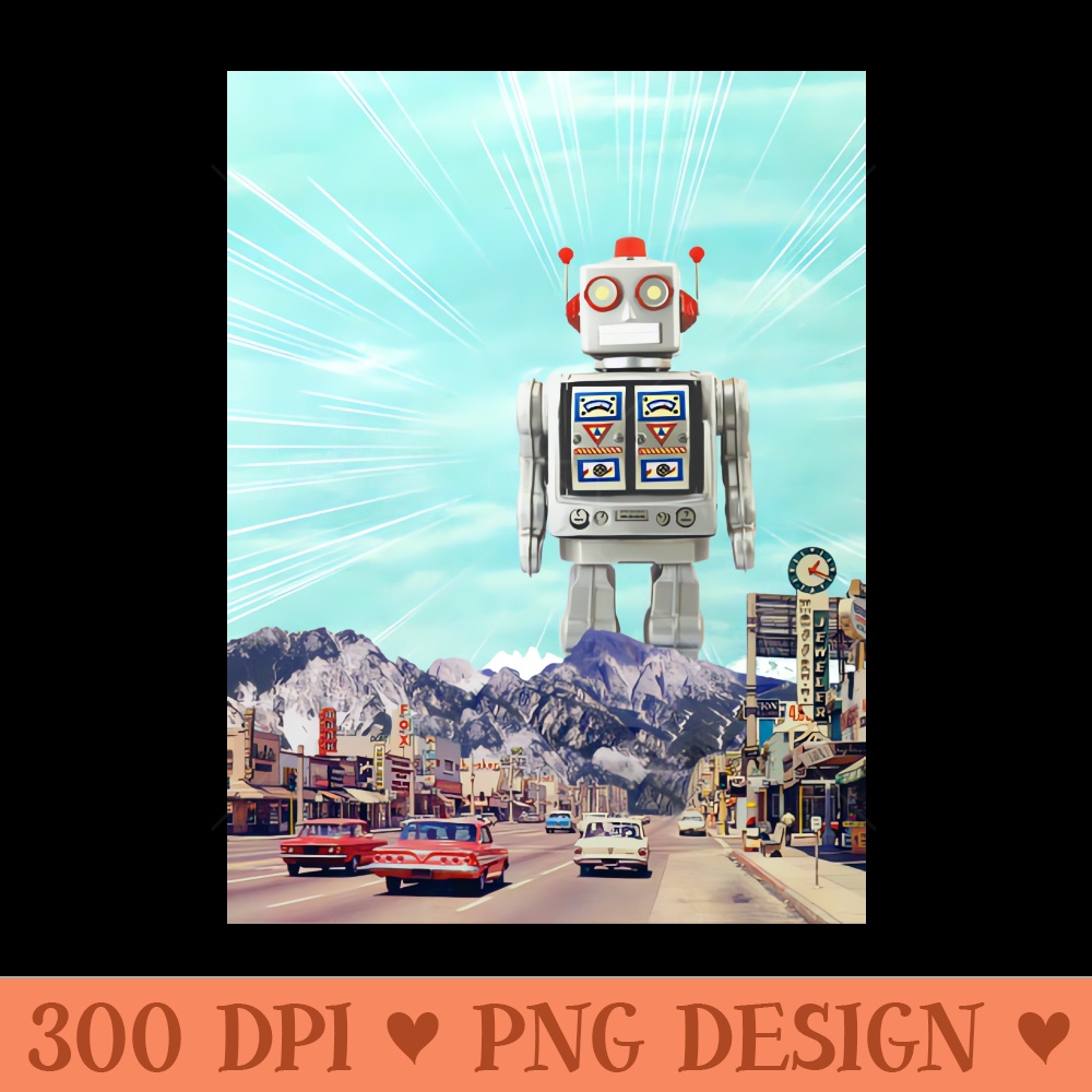 Robot in Town - Sublimation PNG Designs | Inspire Uplift