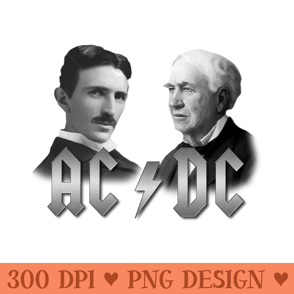 ACDC Tesla vs. Edison - PNG Graphics | Inspire Uplift