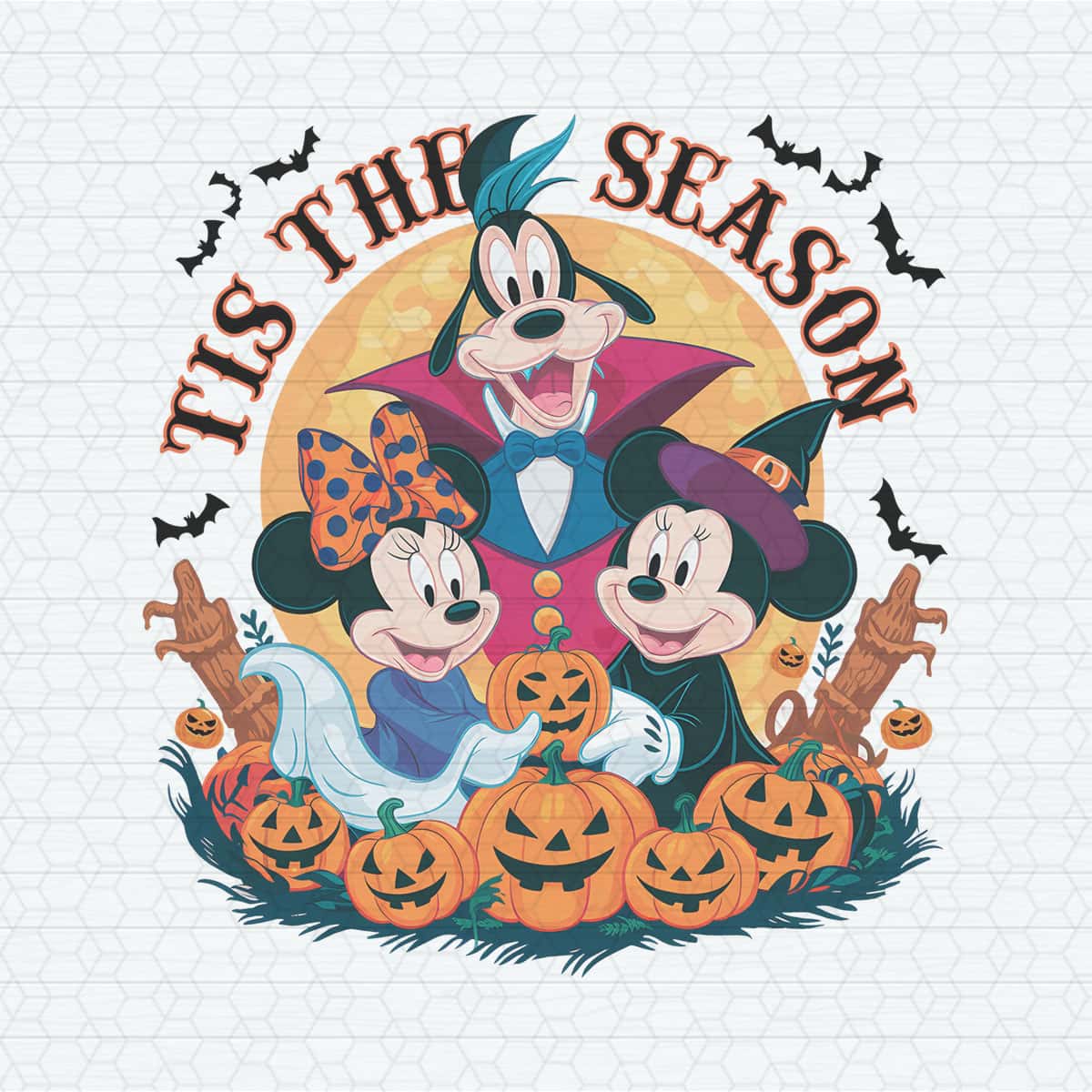 Funny Halloween Tis The Season Mickey Friends PNG | Inspire Uplift