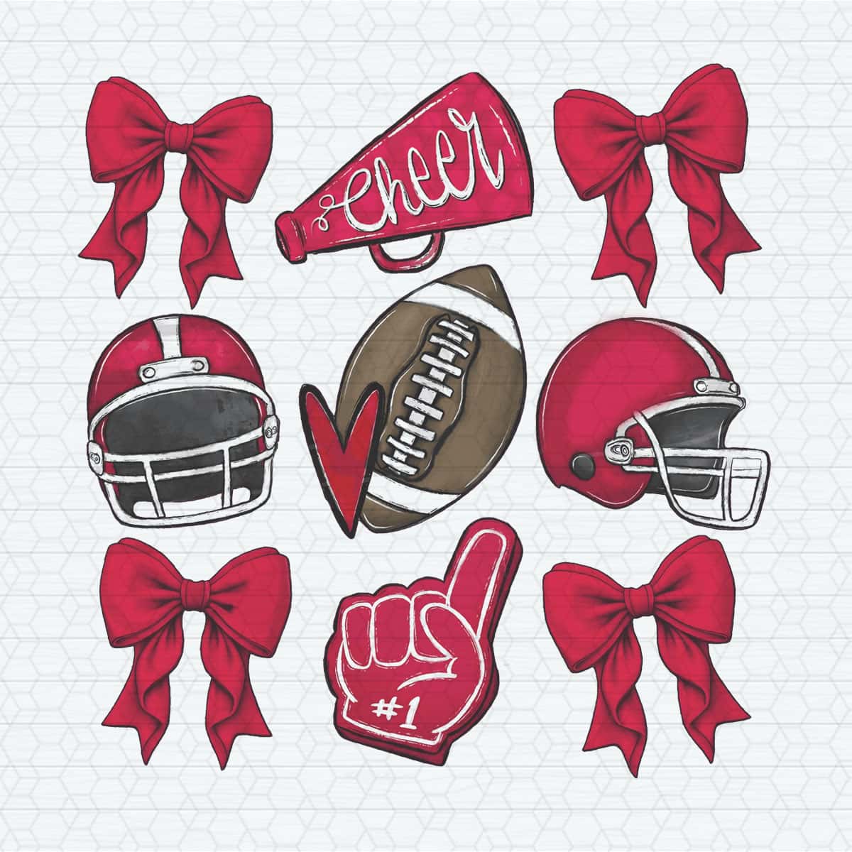 Cheerleader Coquette Bow Helmet PNG | Inspire Uplift