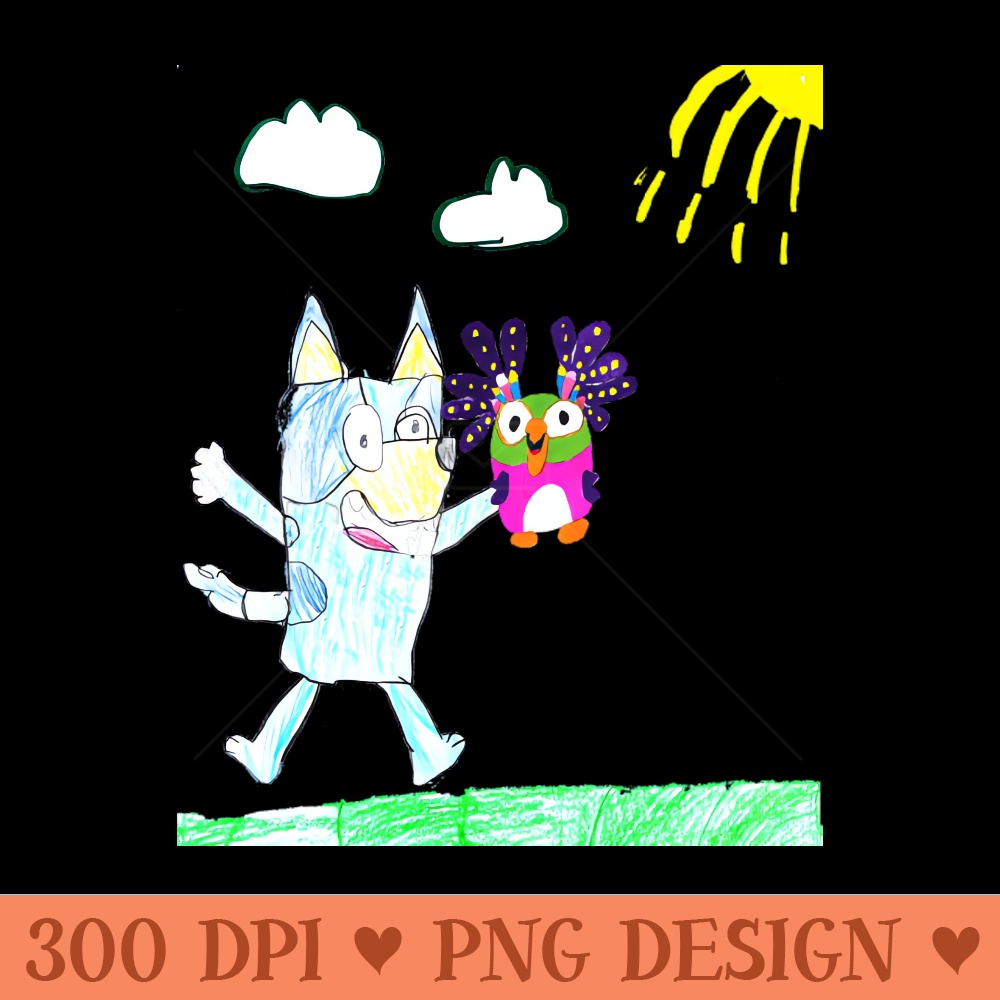 Bluey Chattermax Drawing - Digital PNG Download | Inspire Uplift
