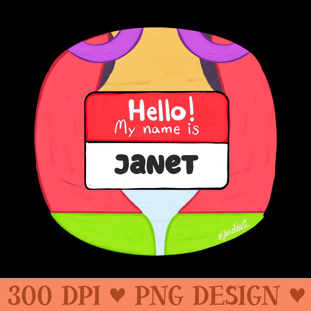 Bluey Name Tag (Janet the Grannie) - PNG Designs | Inspire Uplift