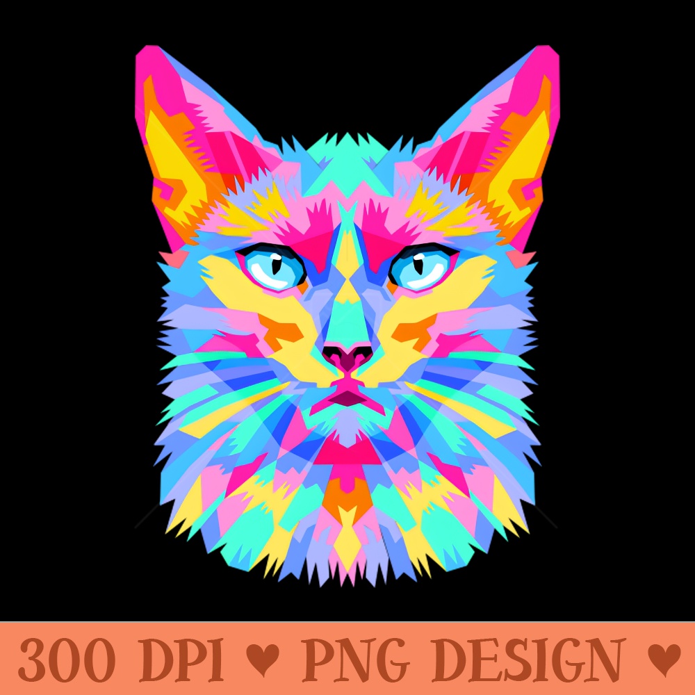 colorful cat - PNG Printables | Inspire Uplift