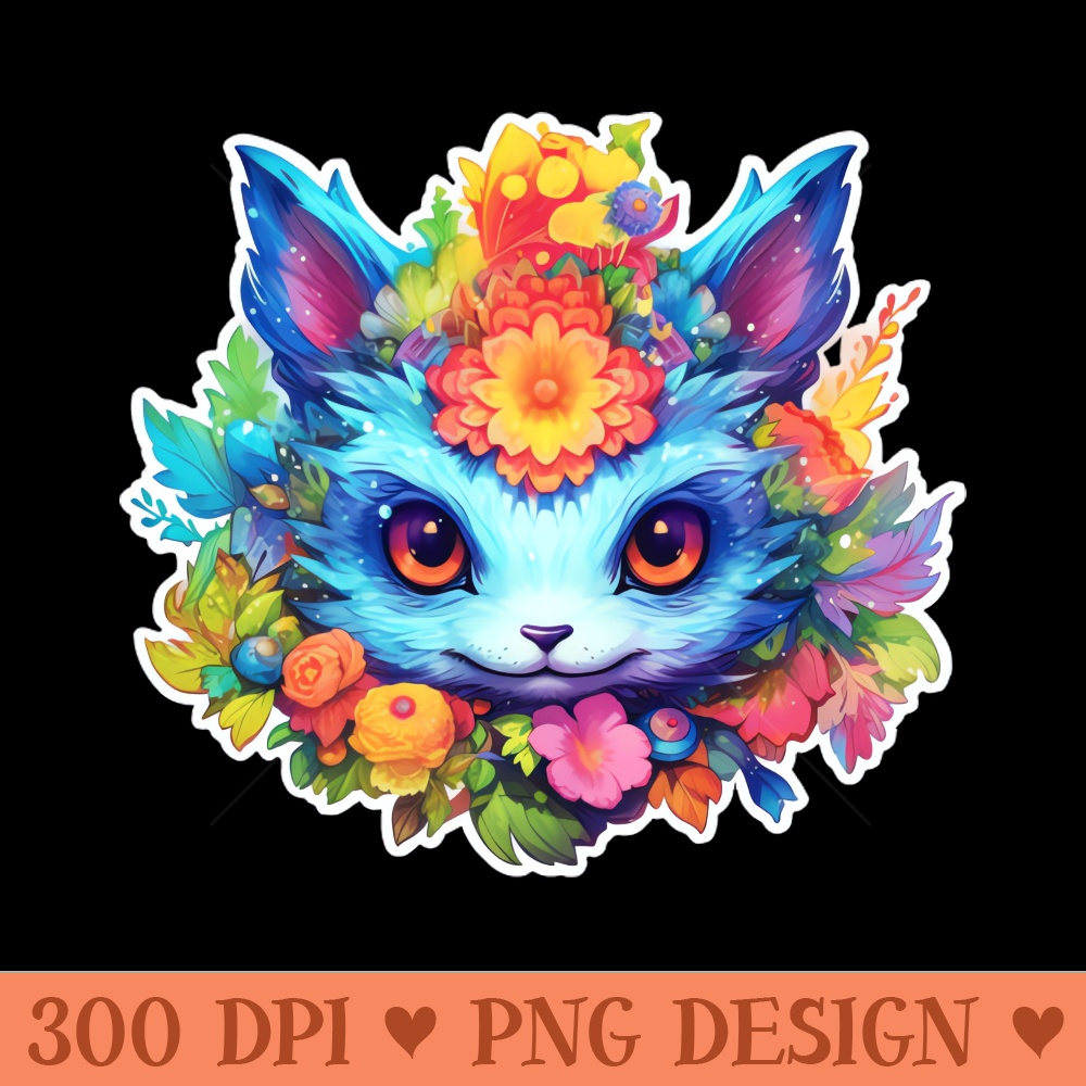 Floral Blue Fantasy Mouse Creature - PNG Clipart | Inspire Uplift