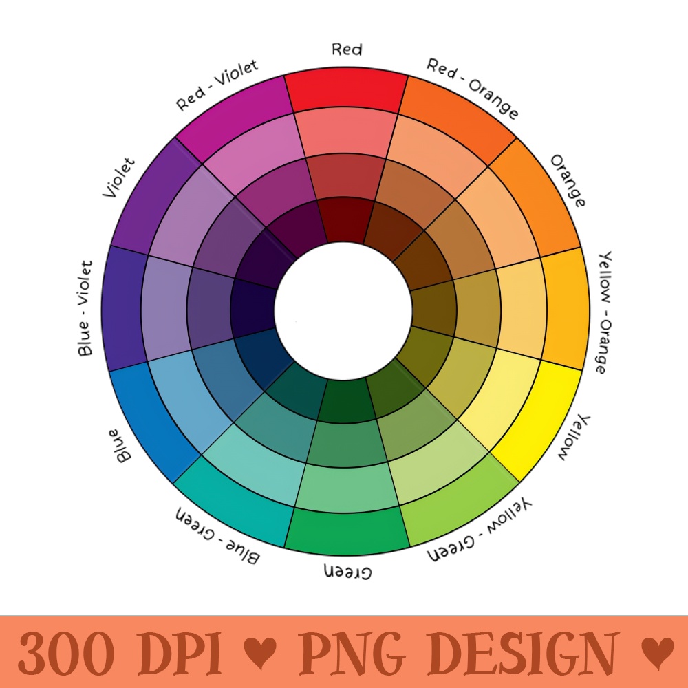 Color Wheel Art Teacher - Digital PNG Graphics | Inspire Uplift