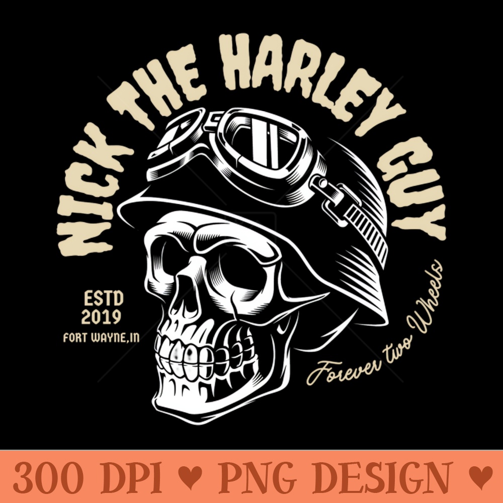 Nick The Harley Guy White Grunge Skull - PNG Download | Inspire Uplift