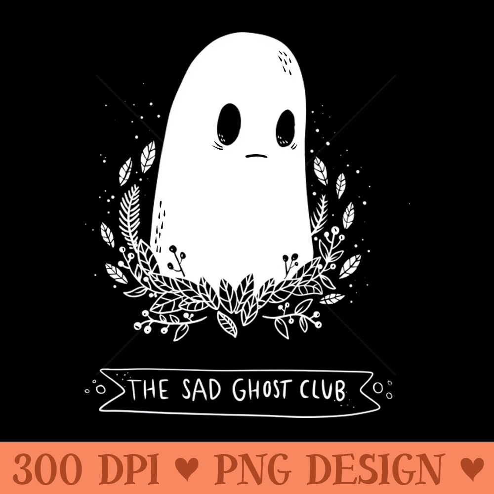 Spooky sad ghost club white - PNG Download Collection - Inspire Uplift