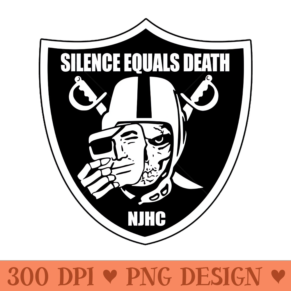 Silence Equals Death Shield Skull - Instant PNG Download | Inspire Uplift