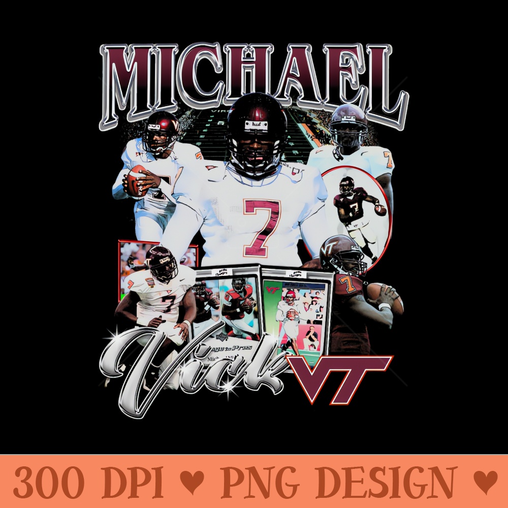 Michael Vick College Vintage Bootleg - Digital PNG Art | Inspire Uplift