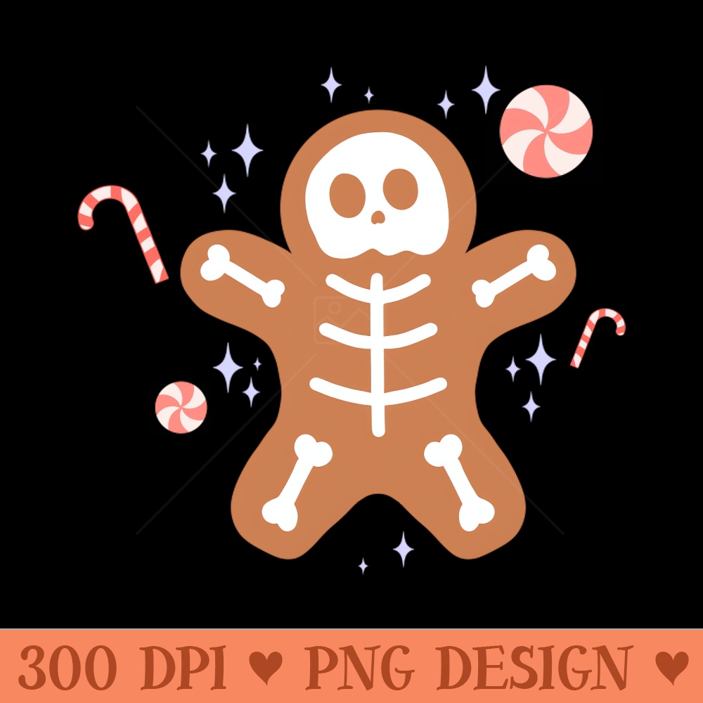 Skeleton Gingerbread Man - Sublimation PNG | Inspire Uplift