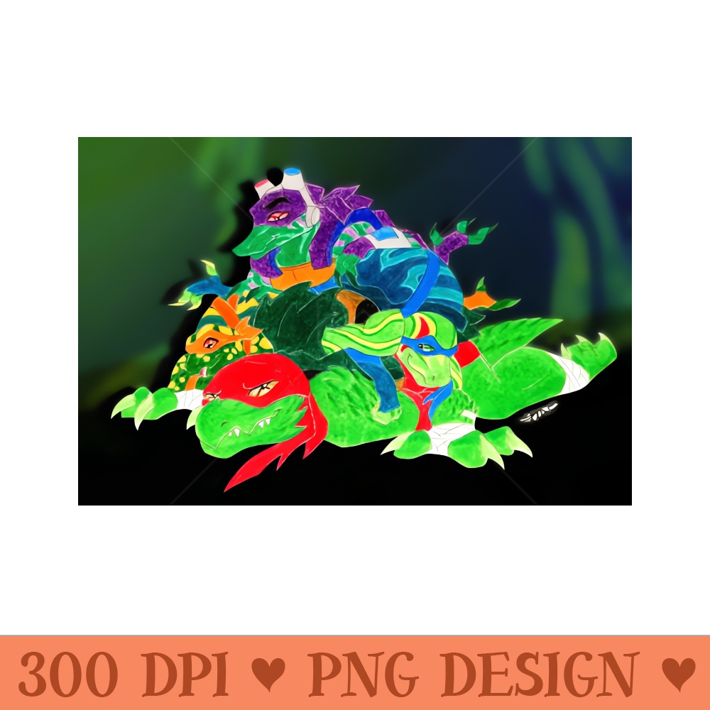 Turtle Pile - Rise of the TMNT - High Quality PNG | Inspire Uplift