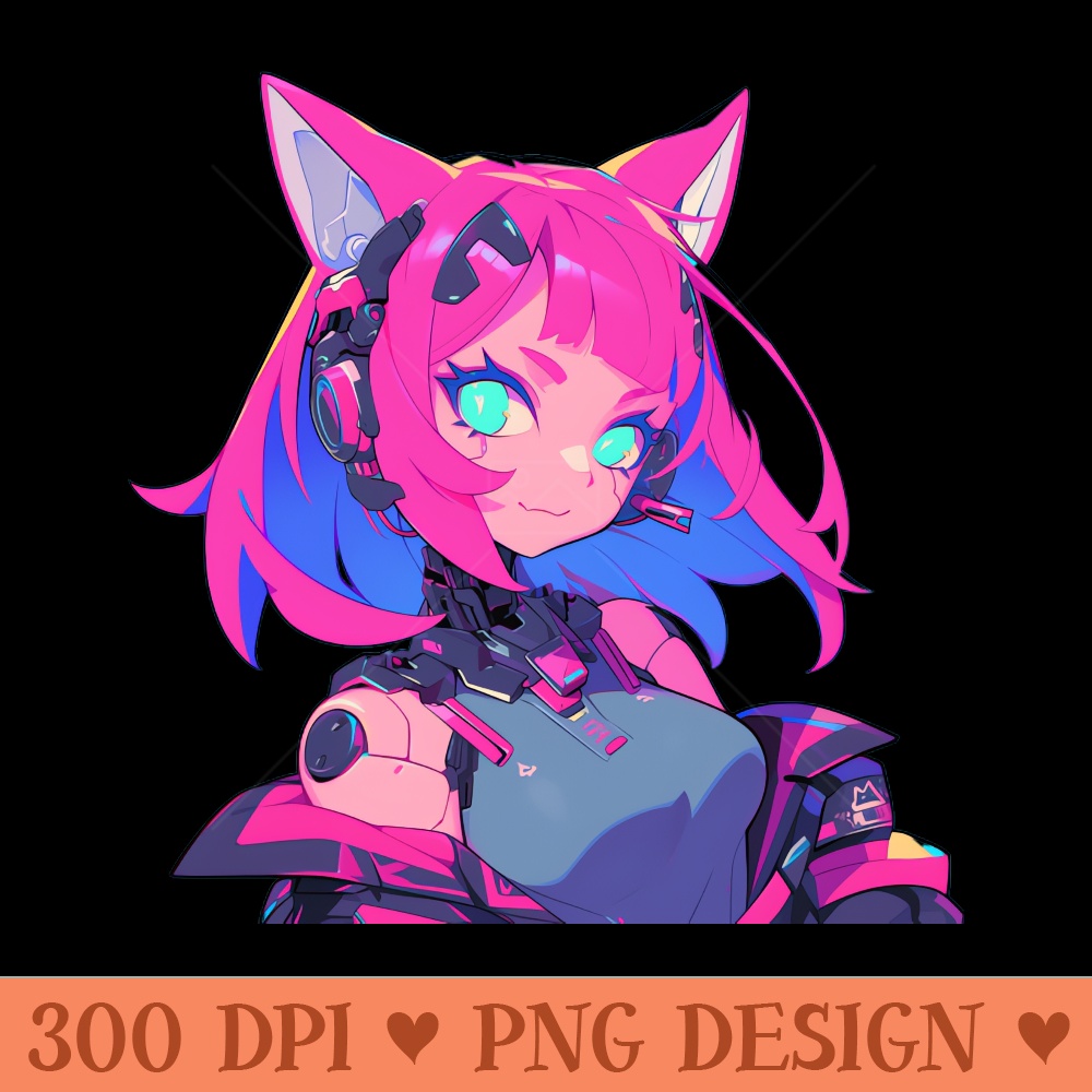 Cyber Cat Girl - Transparent PNG | Inspire Uplift