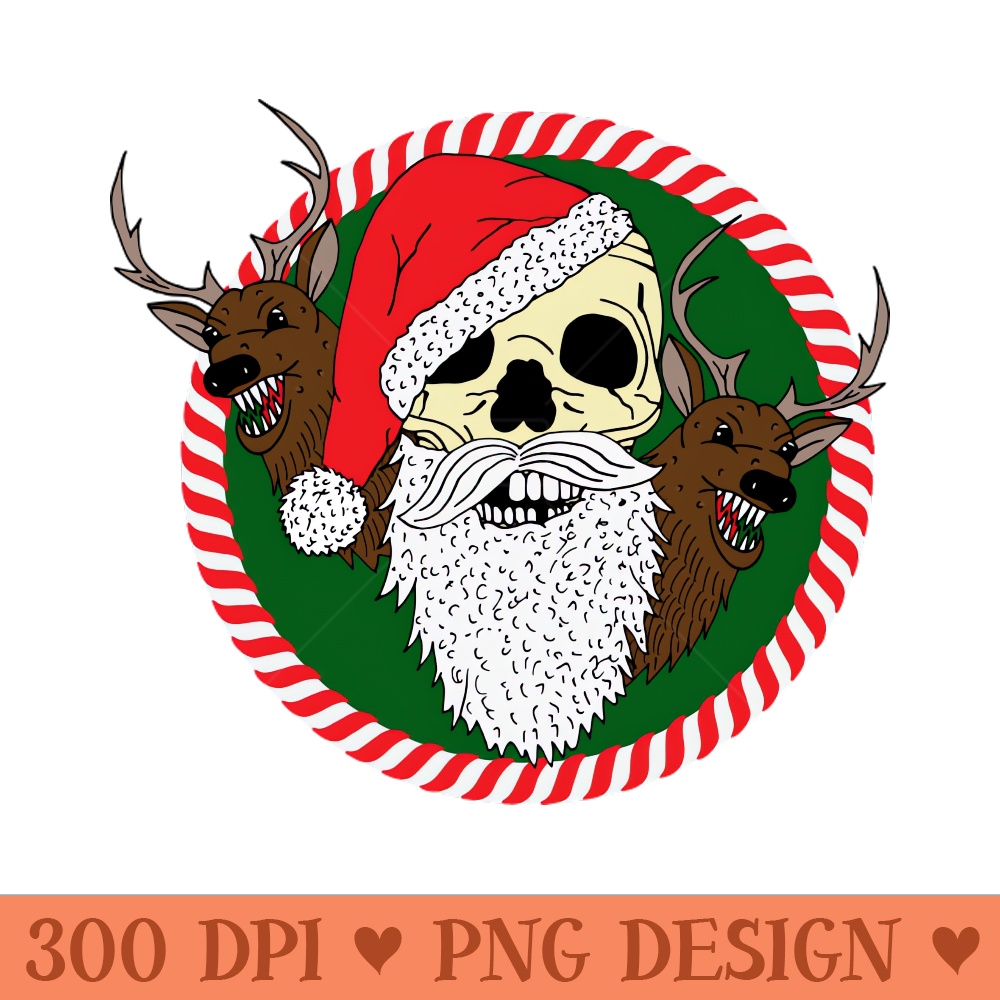 Christmas Evil Santa and Creepy Reindeer - PNG Illustrations | Inspire ...