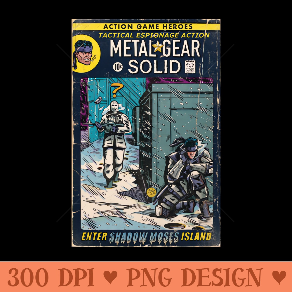 MGS Shadow Moses Island comic book fan art - PNG Designs | Inspire Uplift
