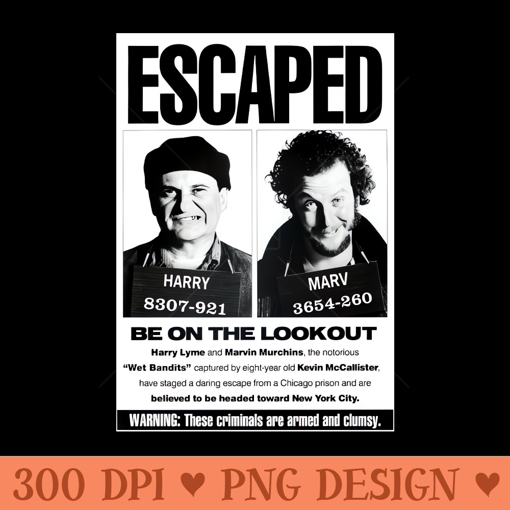 Wet Bandits Wanted Poster - Instant PNG Download - Inspire Uplift
