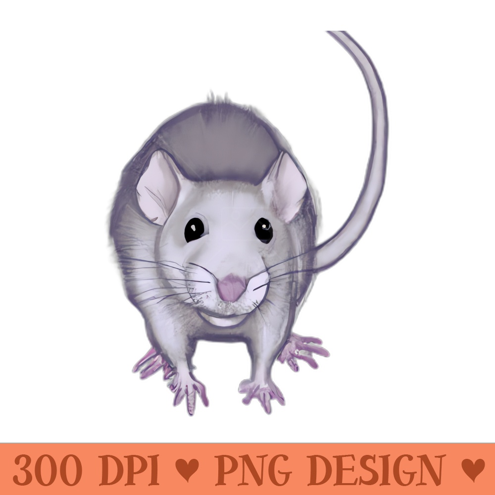 Cute Rat Drawing - Digital PNG Art | Inspire Uplift