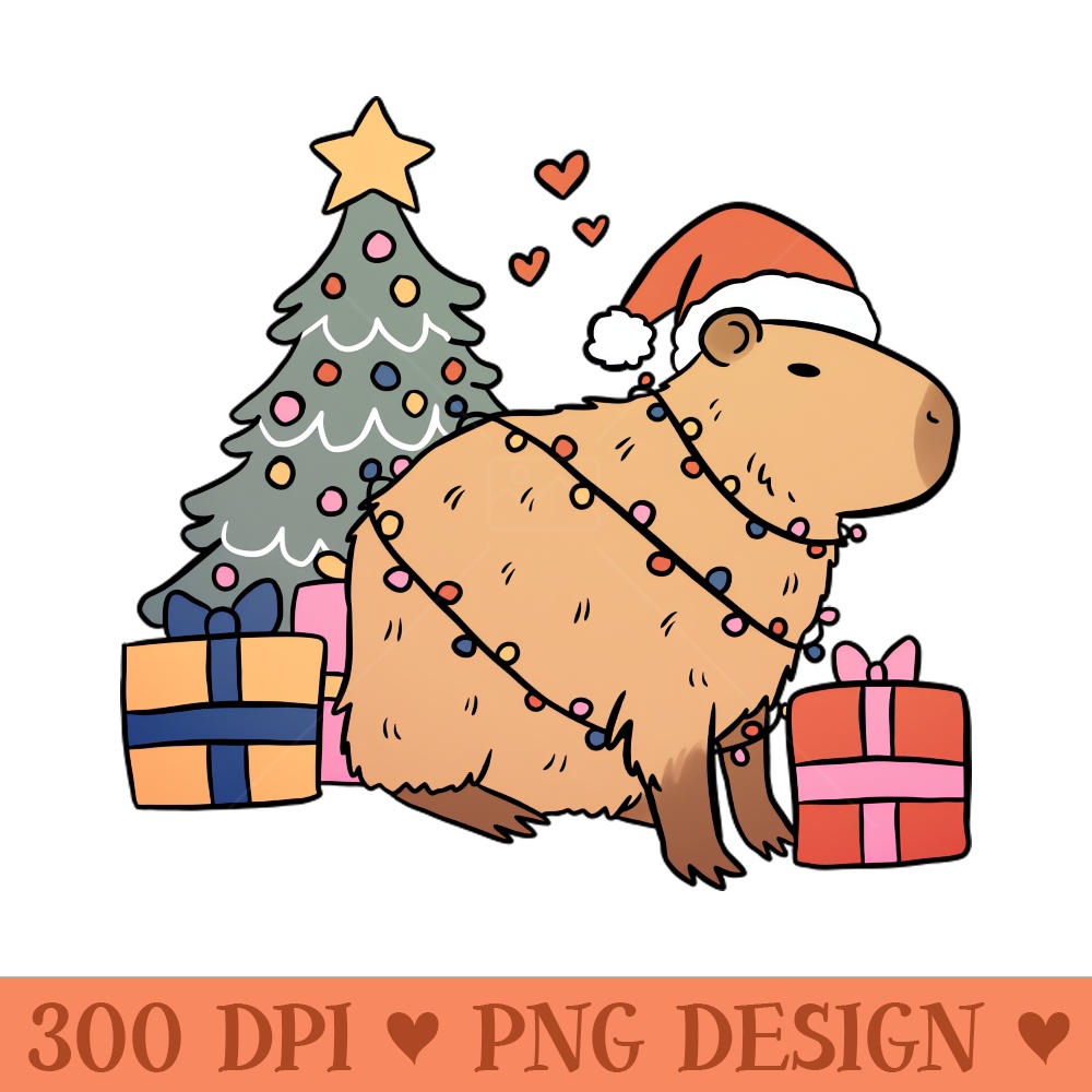Cute christmas capybara - Digital PNG Graphics | Inspire Uplift