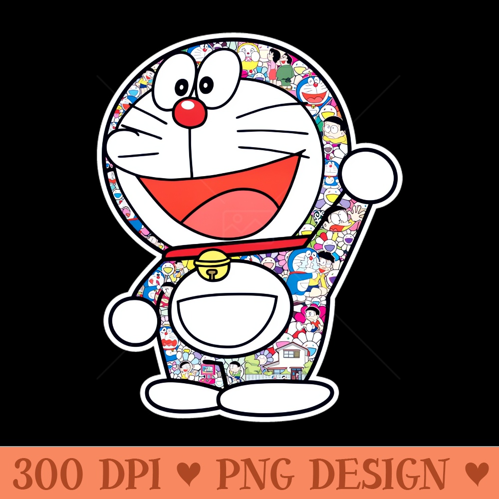 TAKASHI MURAKAMI DORAEMON IN THE FIELD OF FLOWERS - PNG Down - Inspire ...