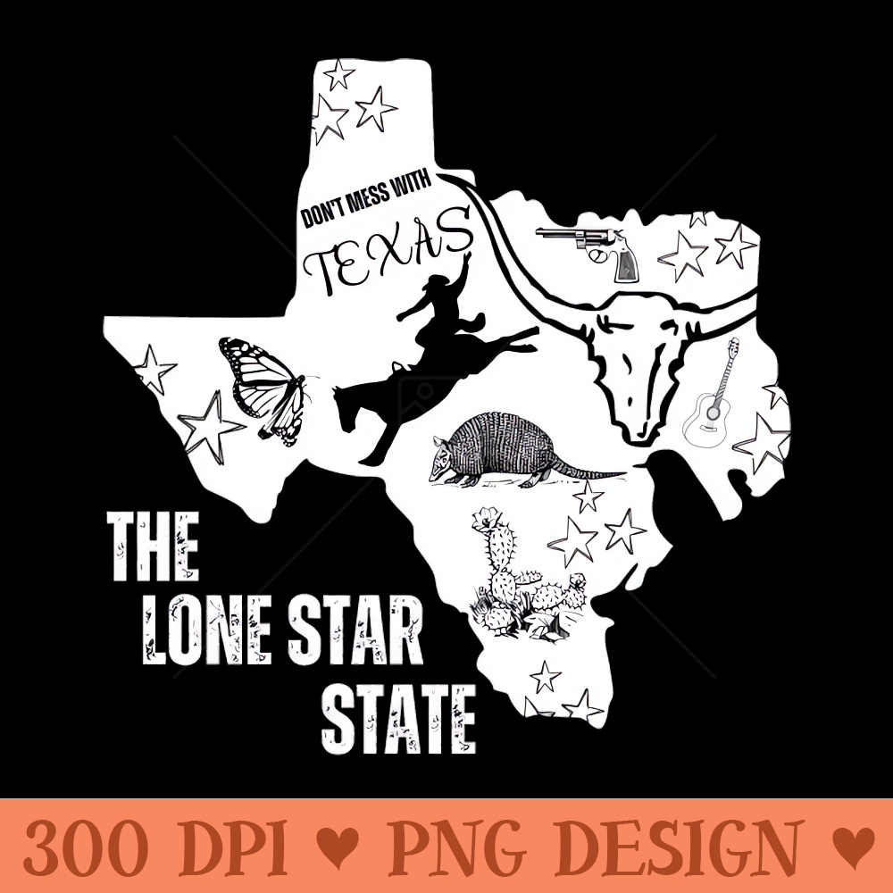Symbols of Texas Lone Star State Logo - Sublimation PNG | Inspire Uplift