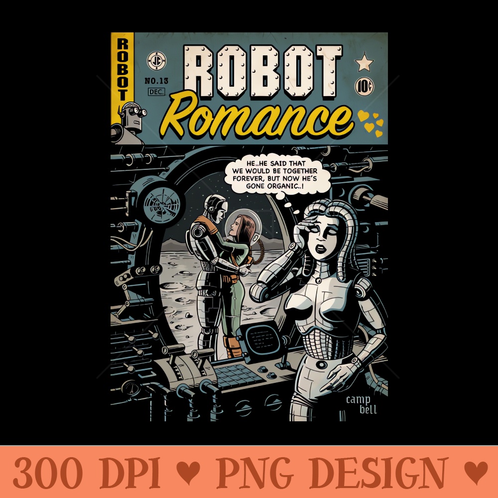 Robot Romance comic book small - High-Quality PNG Download | Inspire Uplift
