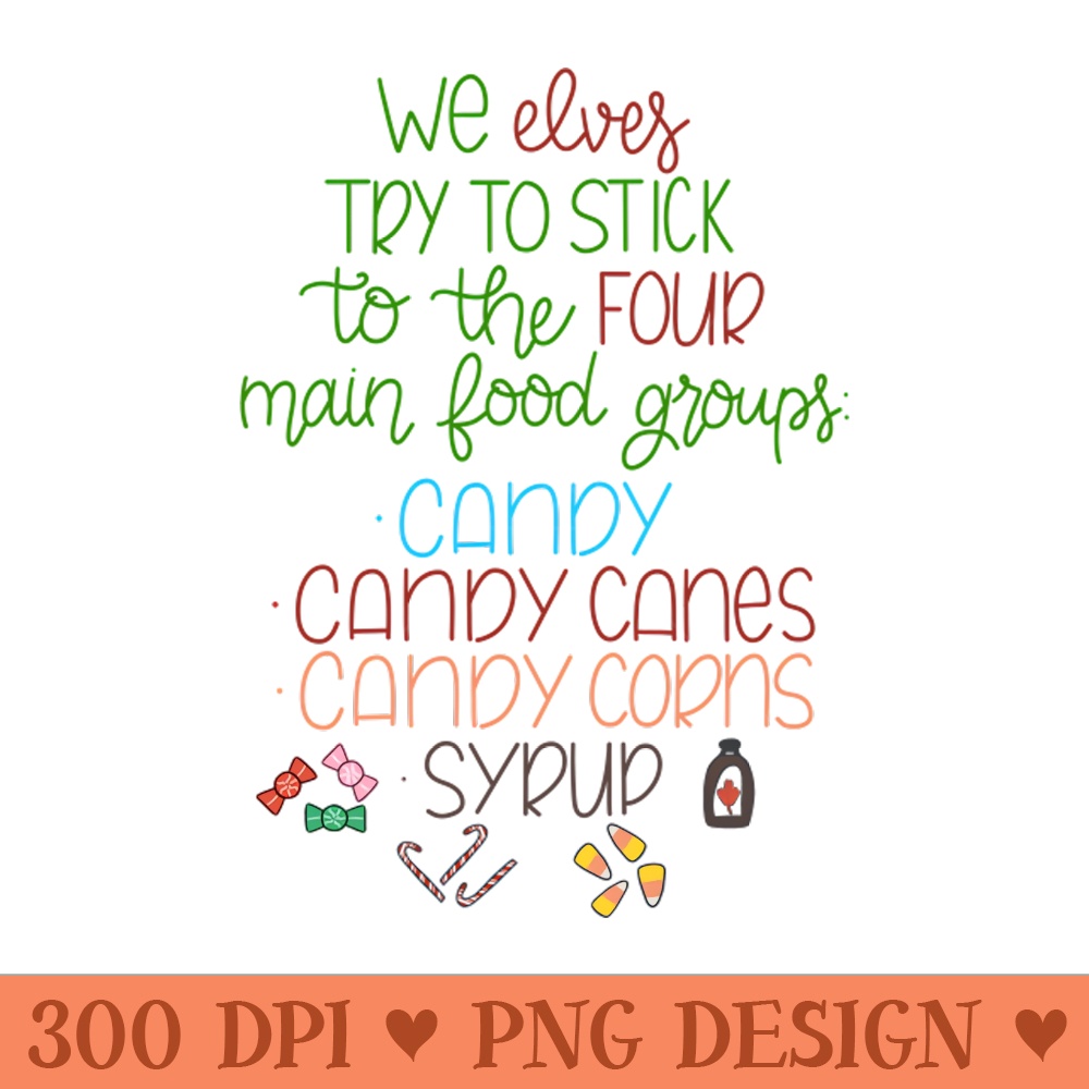 Elf Food Groups - Digital PNG Download | Inspire Uplift