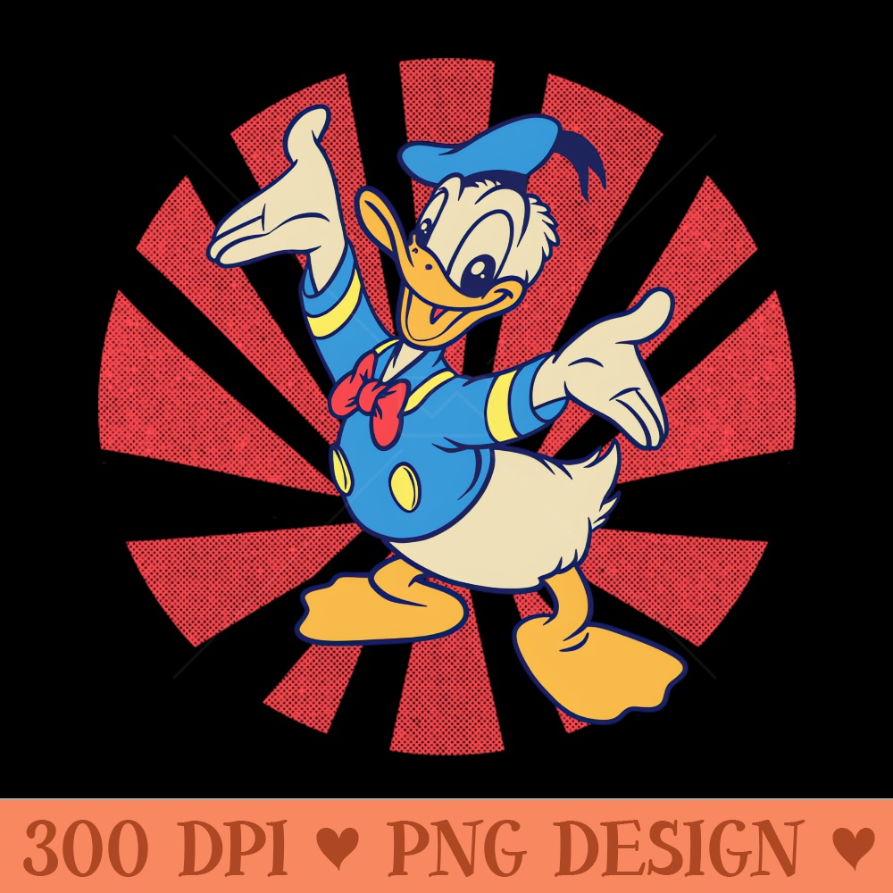 Donald Duck Retro Japanese - PNG Graphics | Inspire Uplift