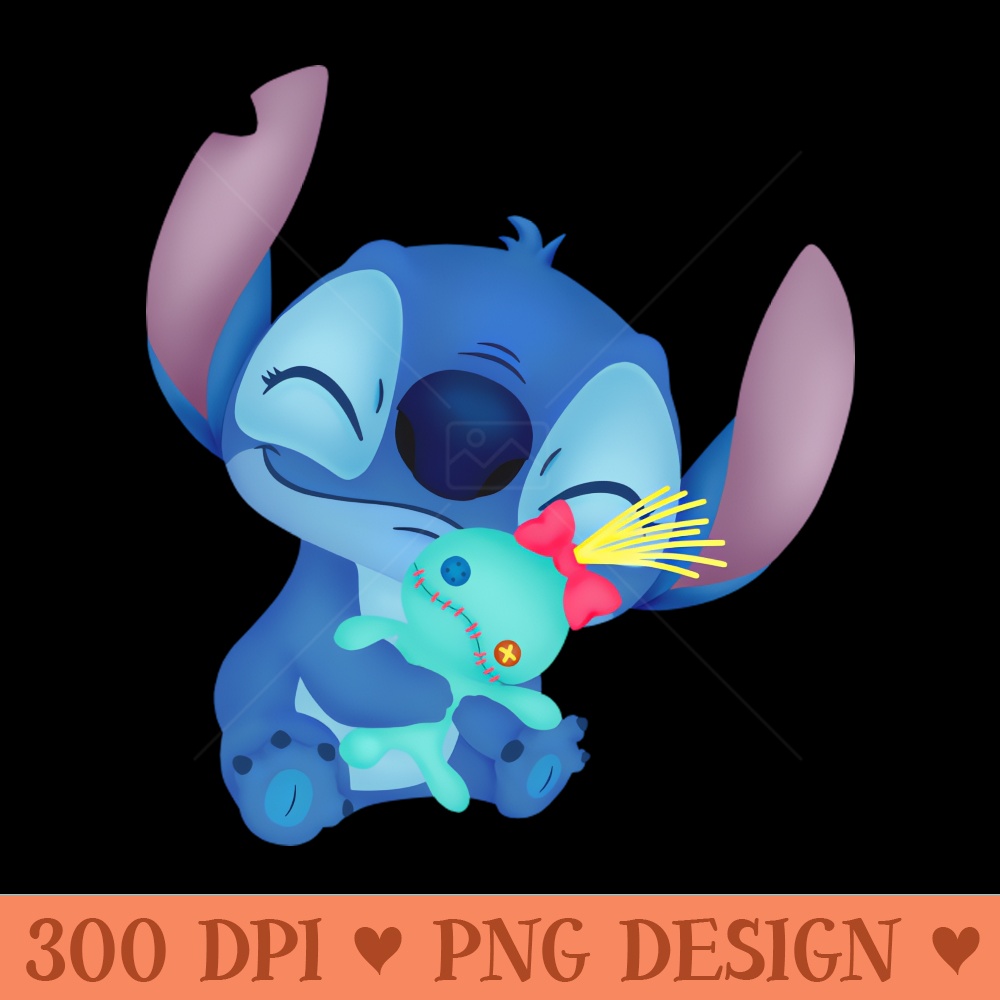 Cute Stitch Hugging Scrump Plush Doll Fanart - PNG Download | Inspire ...