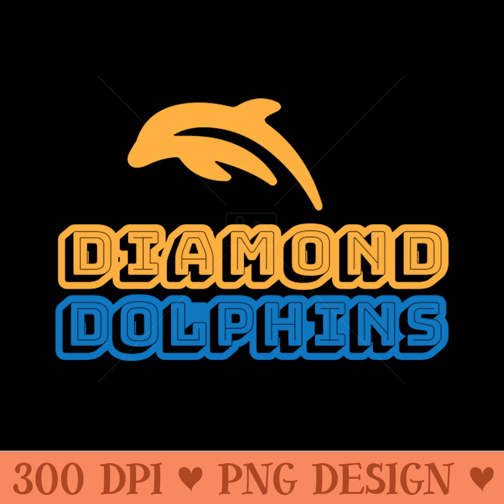 Diamond Dolphins Yellow Blue - Digital PNG Files | Inspire Uplift
