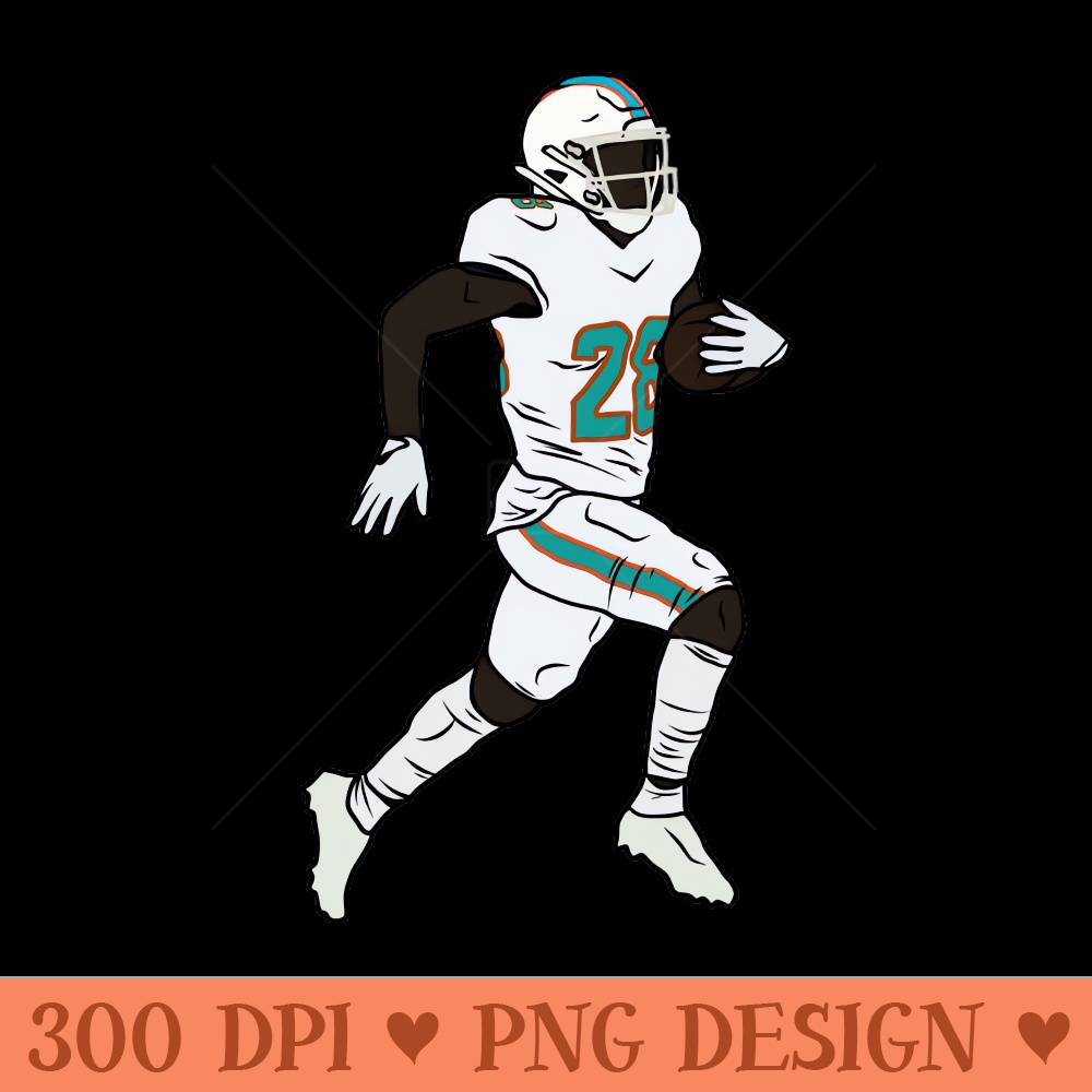 DeVon Achane Running - Digital PNG Graphics | Inspire Uplift