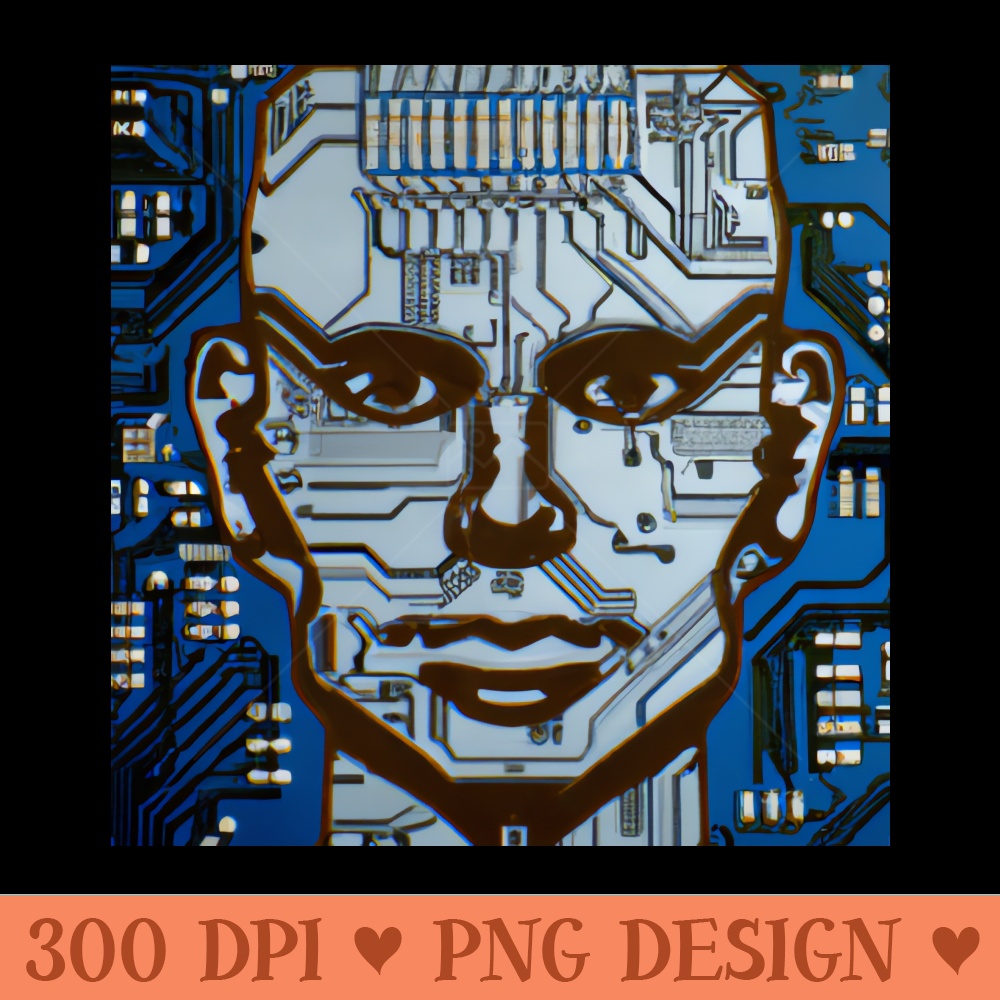 Blue Computer Circuit Man - PNG Design Downloads | Inspire Uplift