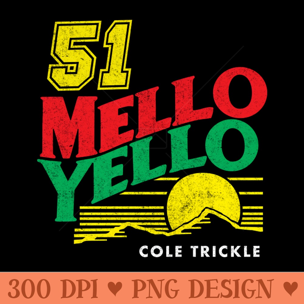 Mello Yello Cole Trickle 51 vintage logo - Digital PNG Art | Inspire Uplift