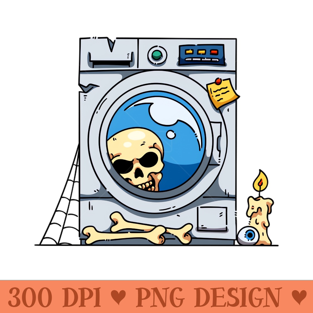 Skull Inside Washing Machine - PNG Download Pack | Inspire Uplift