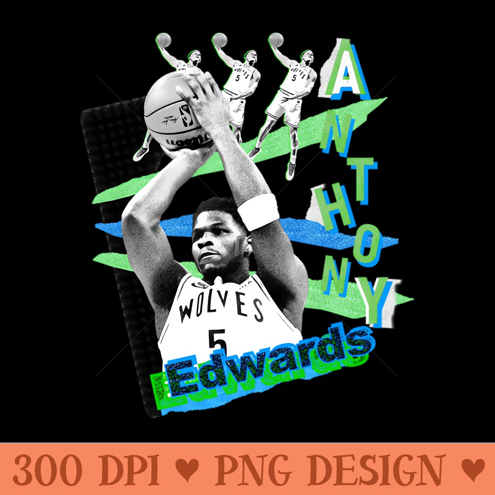 Anthony Edwards Retro - Downloadable PNG | Inspire Uplift