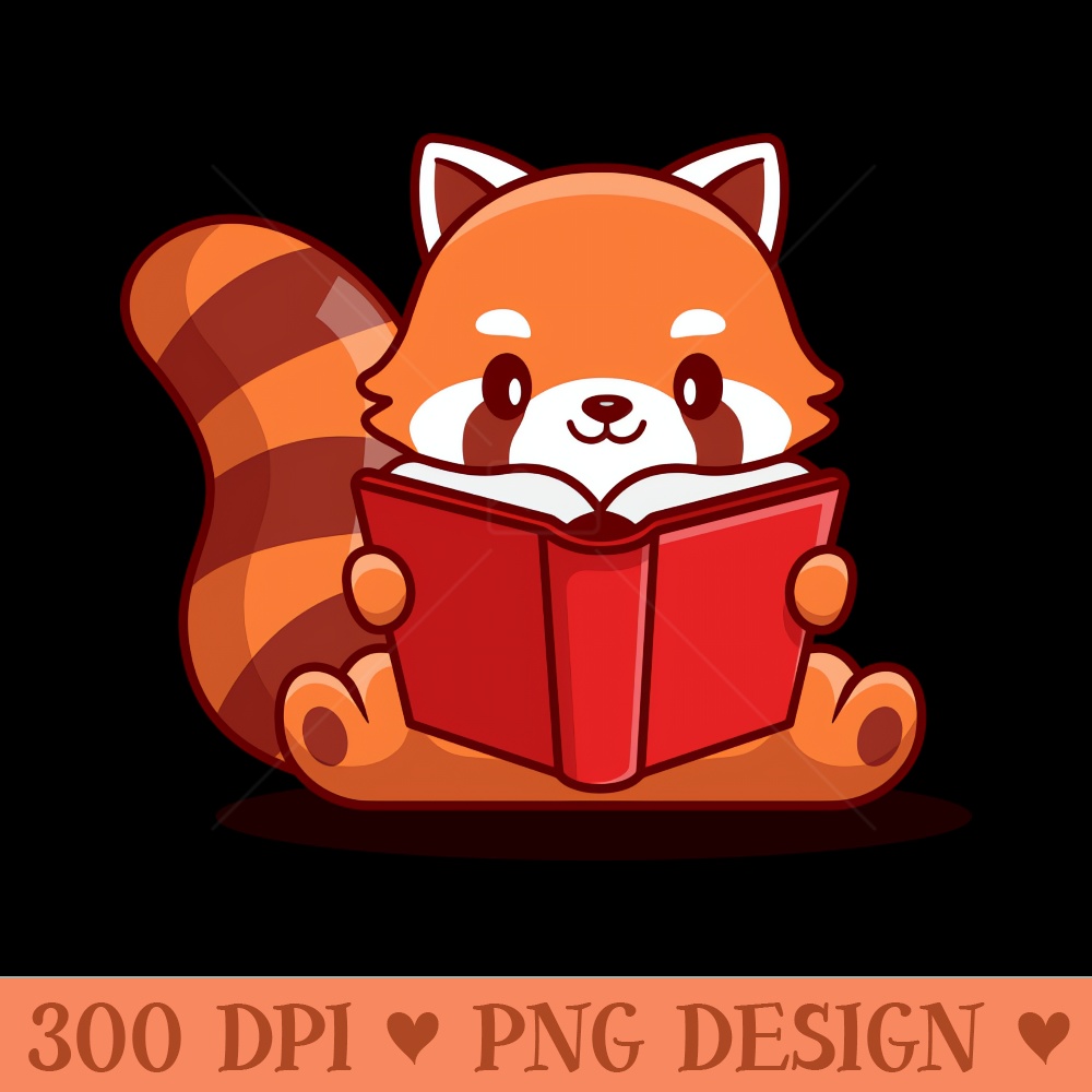 Cute Red Panda Reading Book - Free PNG Downloads | Inspire Uplift