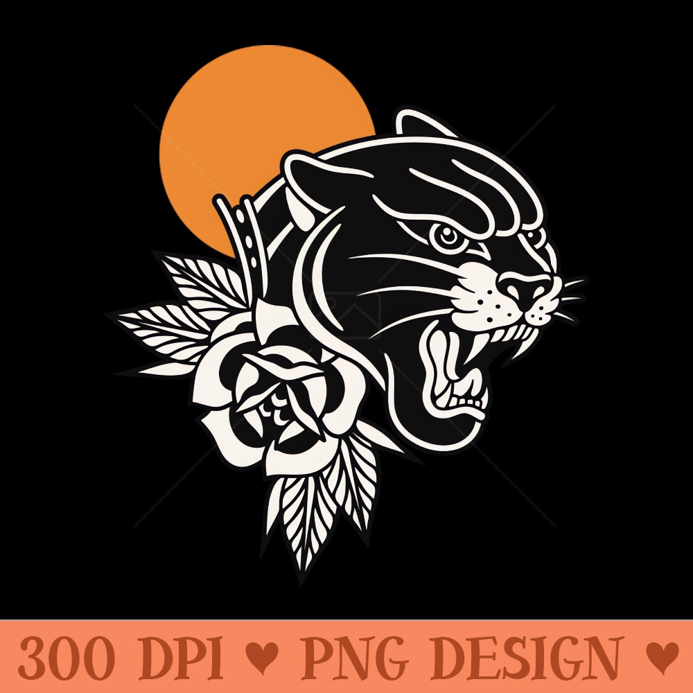 Panther rose tattoo - Free PNG Downloads | Inspire Uplift