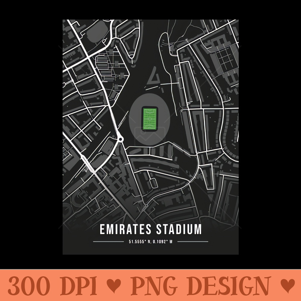Emirates Stadium Map Design - PNG File Download | Inspire Uplift