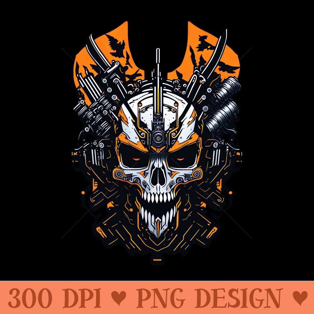 Mecha Skull S02 D73 - Digital PNG Art | Inspire Uplift