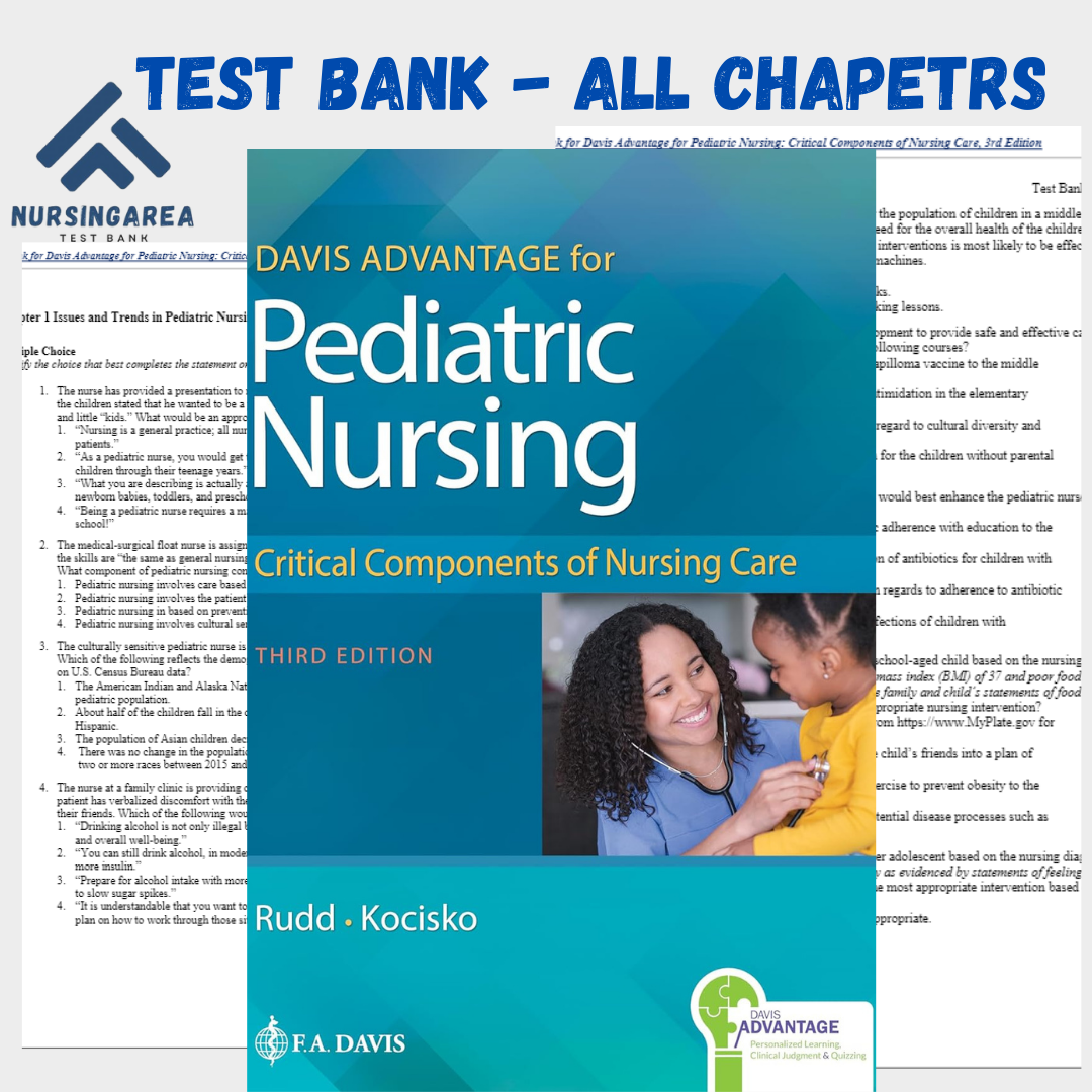 Test Bank for Davis Advantage for Pediatric Nursing: Critica | Inspire ...