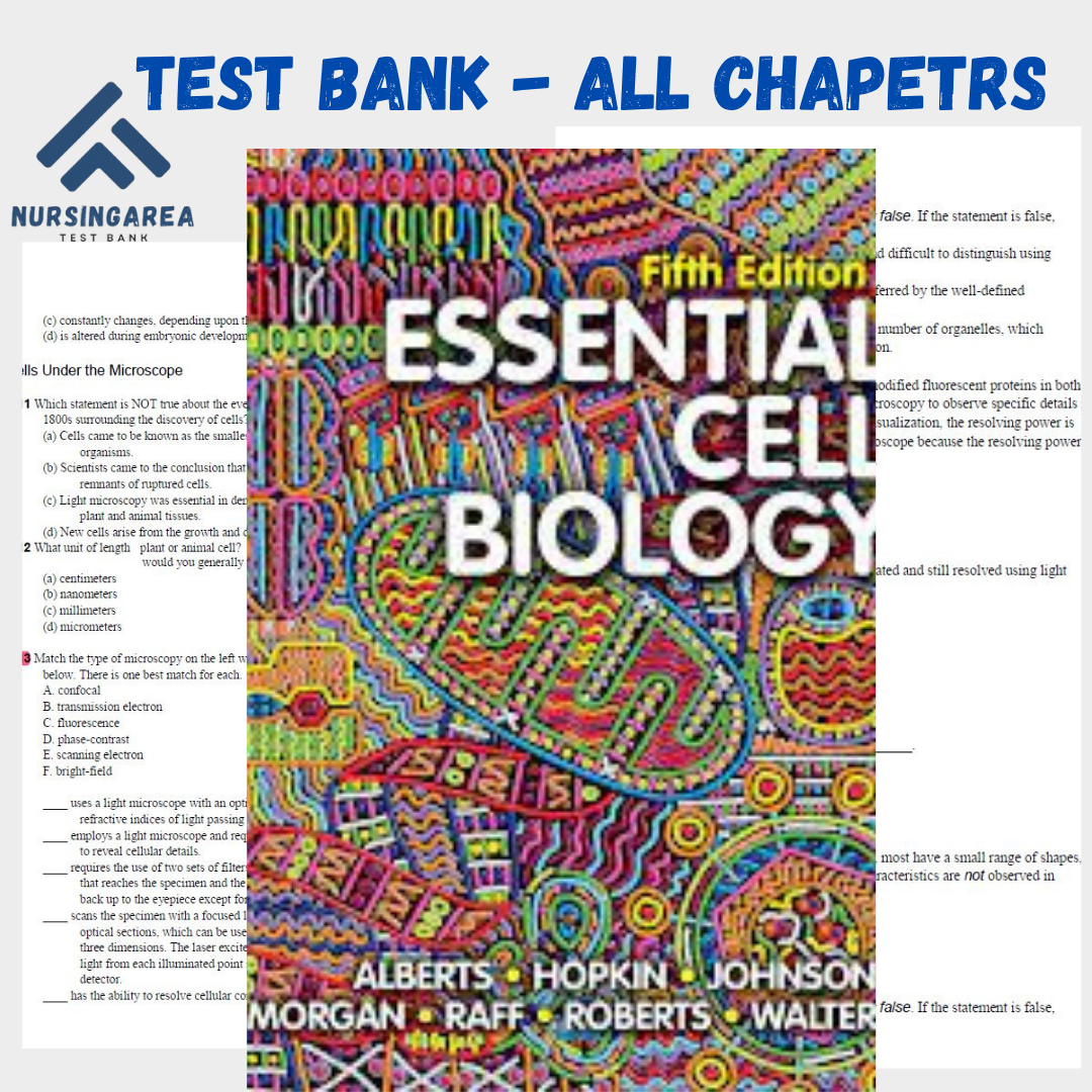Test Bank for Essential Cell Biology 5th Edition Alberts Hop | Inspire ...