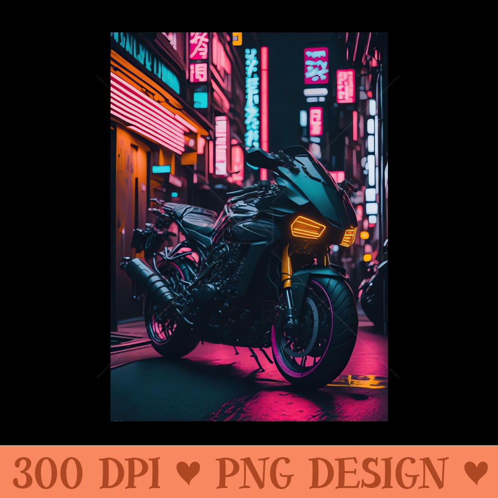 Neon Speedster Motorcycle Majesty in a Japanese Metropolis - | Inspire ...