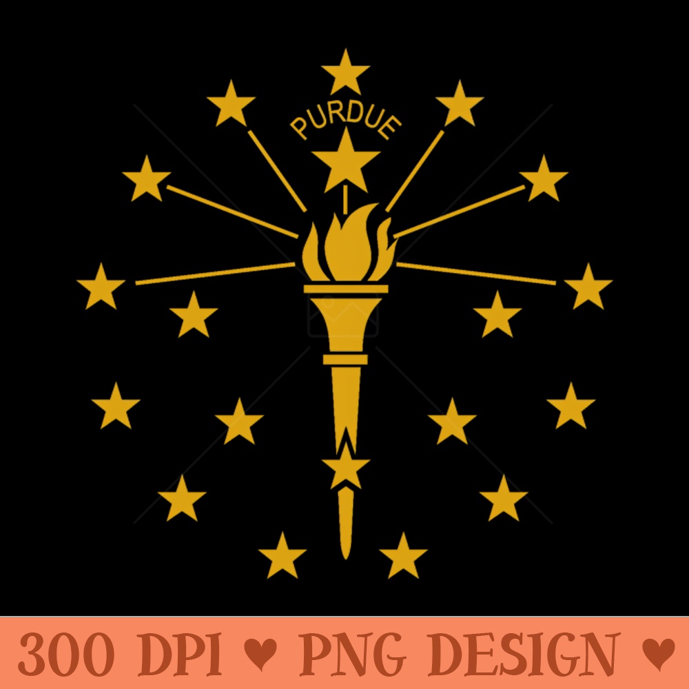 Purdue State Flag - Digital PNG Graphics | Inspire Uplift