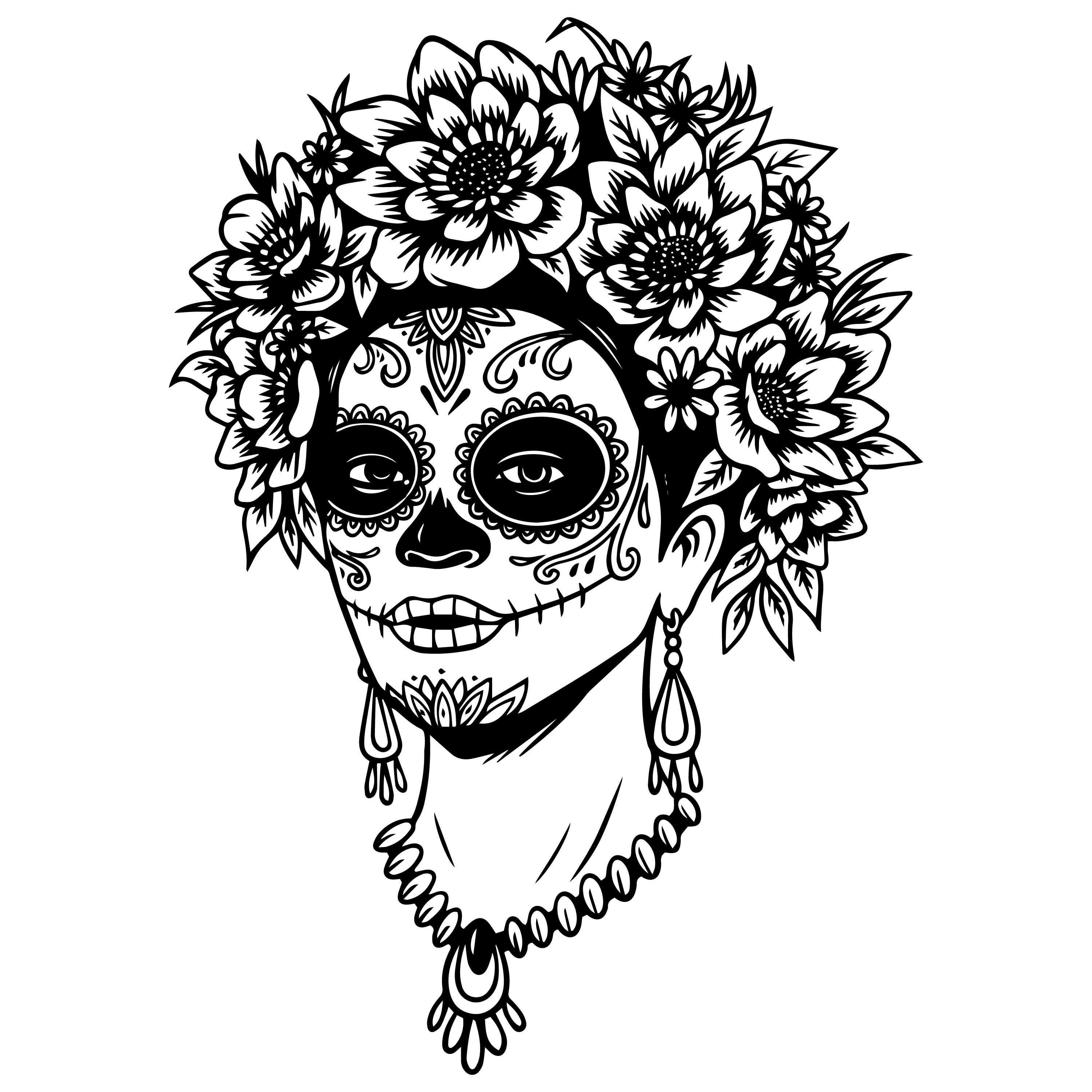 La Catrina Svg, Lady Dead Svg, Sugar Skull Svg, La Muerta Sv | Inspire ...