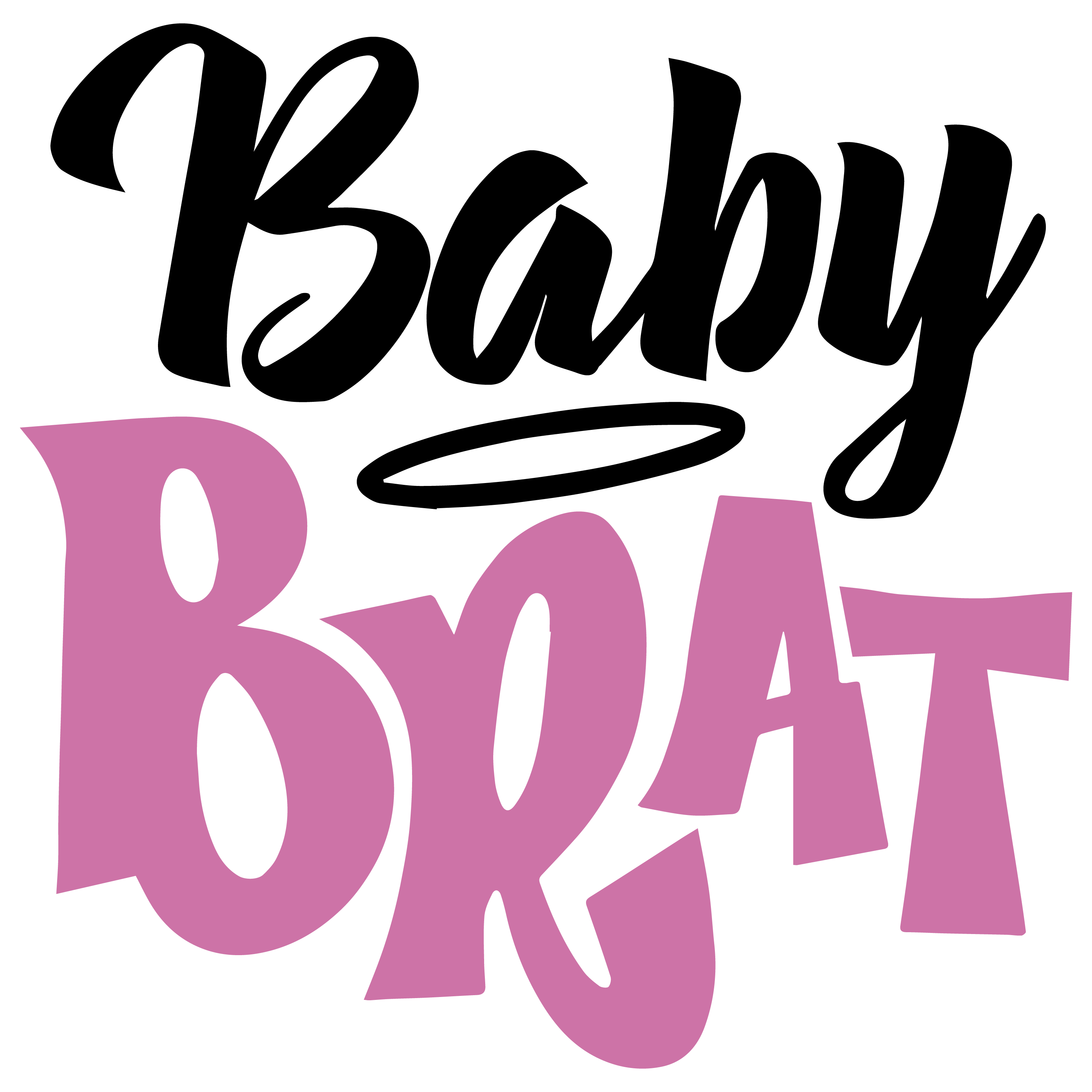 Girly Pink Brat with Outline SVG, baby brat svg, pink brat s | Inspire ...