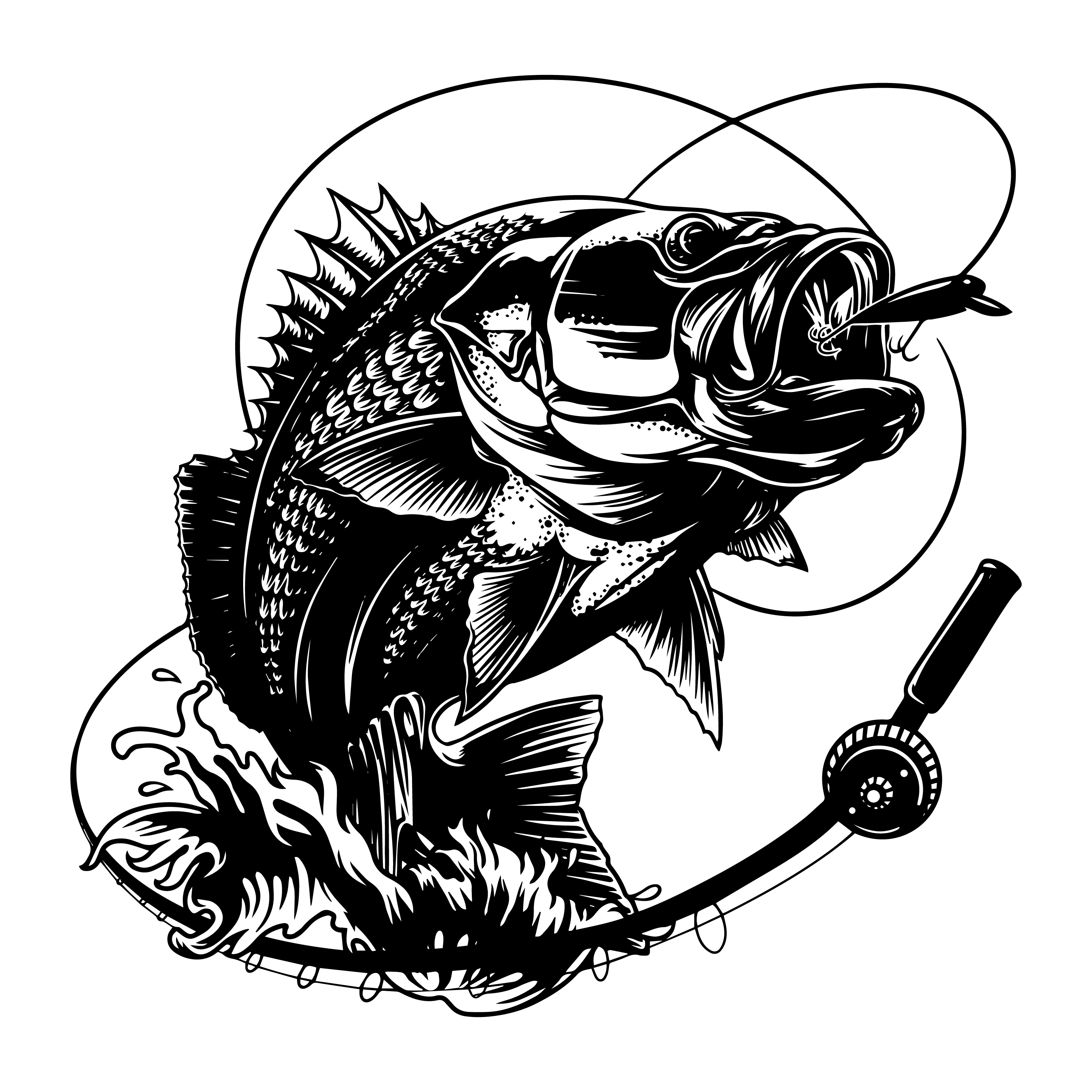 Bass Fishing Svg, Fishing Svg, Bass Fish Svg, Bass Clipart, - Inspire ...